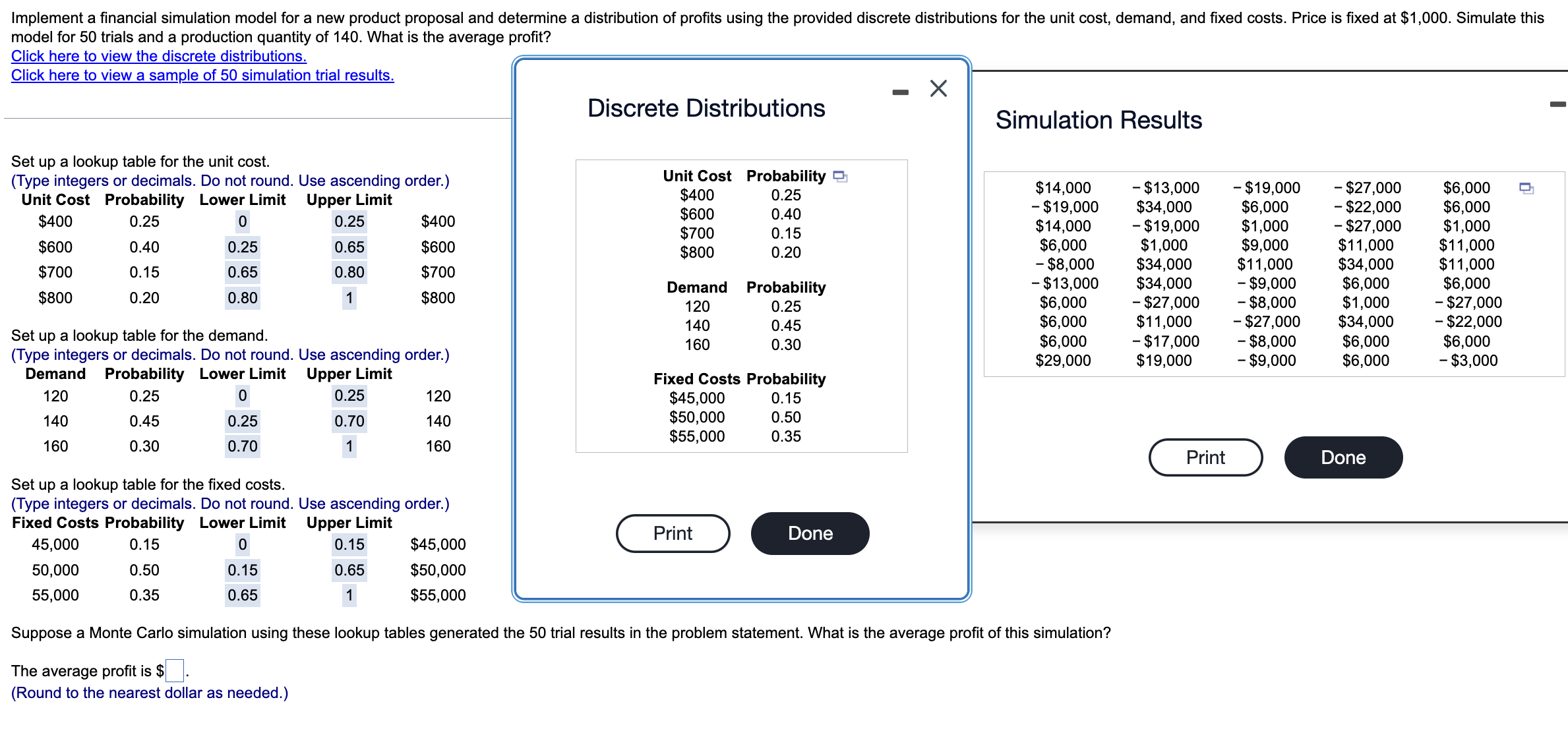Solved Set up a lookup table for the demand. (Tvpe inteaers | Chegg.com