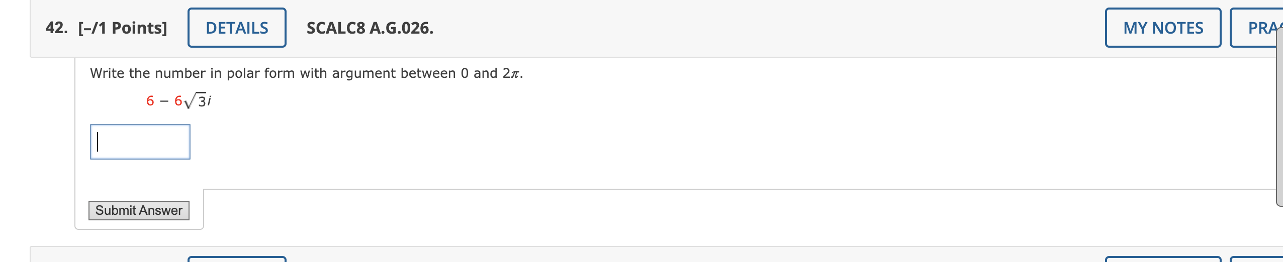 Solved -/1 Points] SCALC8 A.G.026. Write the number in | Chegg.com