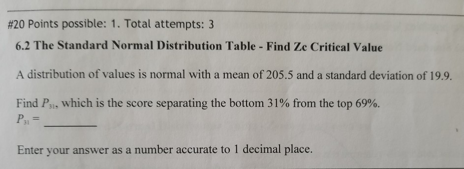 Solved #20 Points possible: 1 . Total attempts: 3 6.2 The | Chegg.com