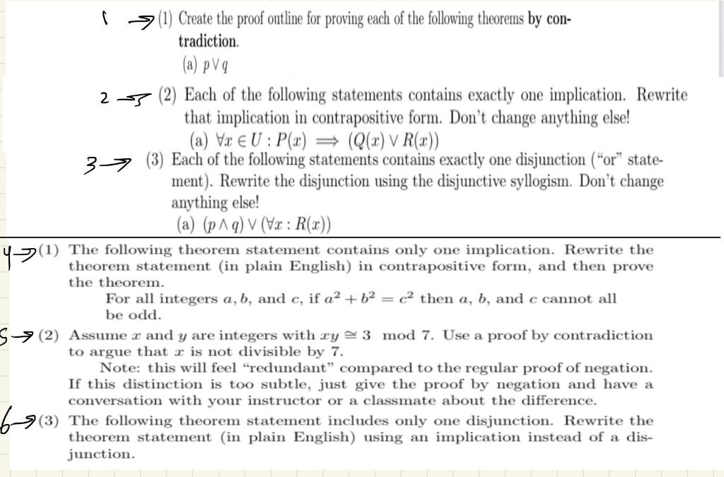Solved 1→(1) Create the proof outline for proving each of | Chegg.com