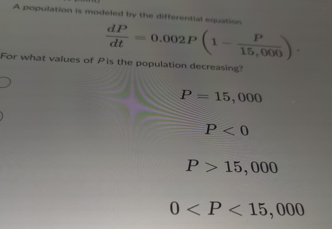 Solved A population is modeled by the differential equation | Chegg.com