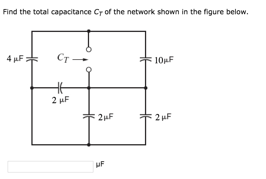 Solved Find the total capacitance CT of the network shown in | Chegg.com