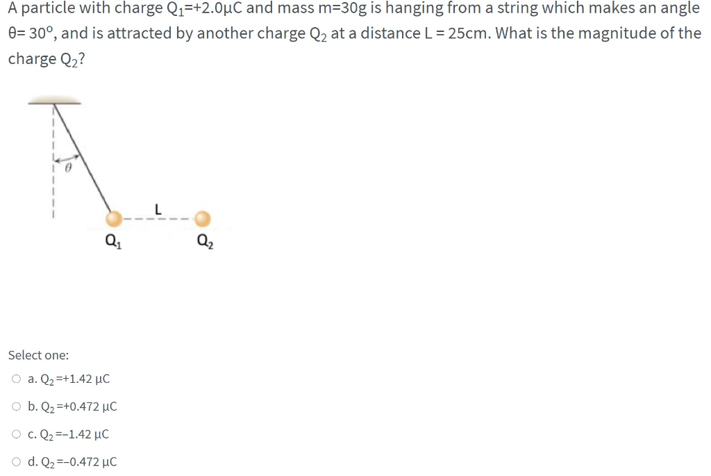 Solved A particle with charge Q1=+2.0uc and mass m=30g is | Chegg.com
