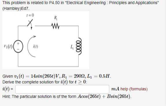 Solved This problem is related to P4.50 in "Electrical | Chegg.com