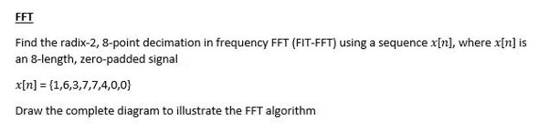 Solved FFT Find the radix-2, 8-point decimation in frequency | Chegg.com