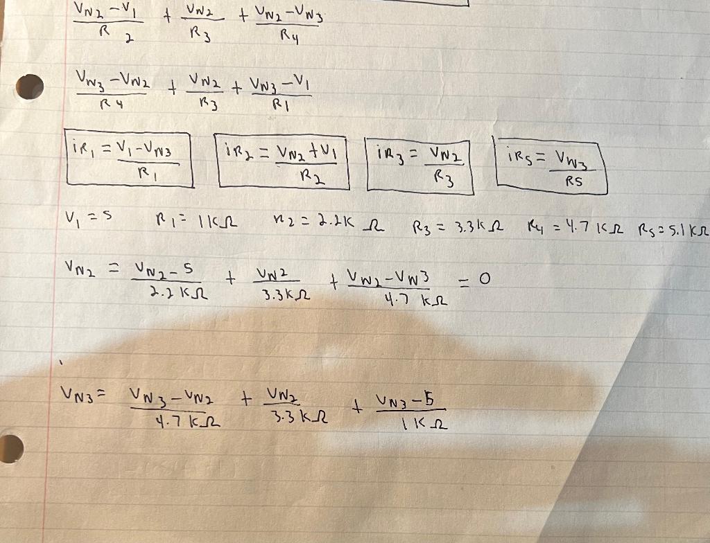 Solved Can you solve for Vn2 and Vn3 with systems of | Chegg.com