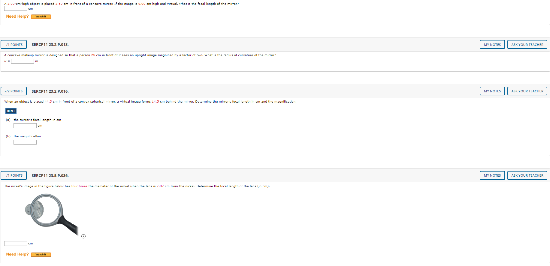 Solved A 3.00-cm-high object is placed 3.50 cm in front of a | Chegg.com