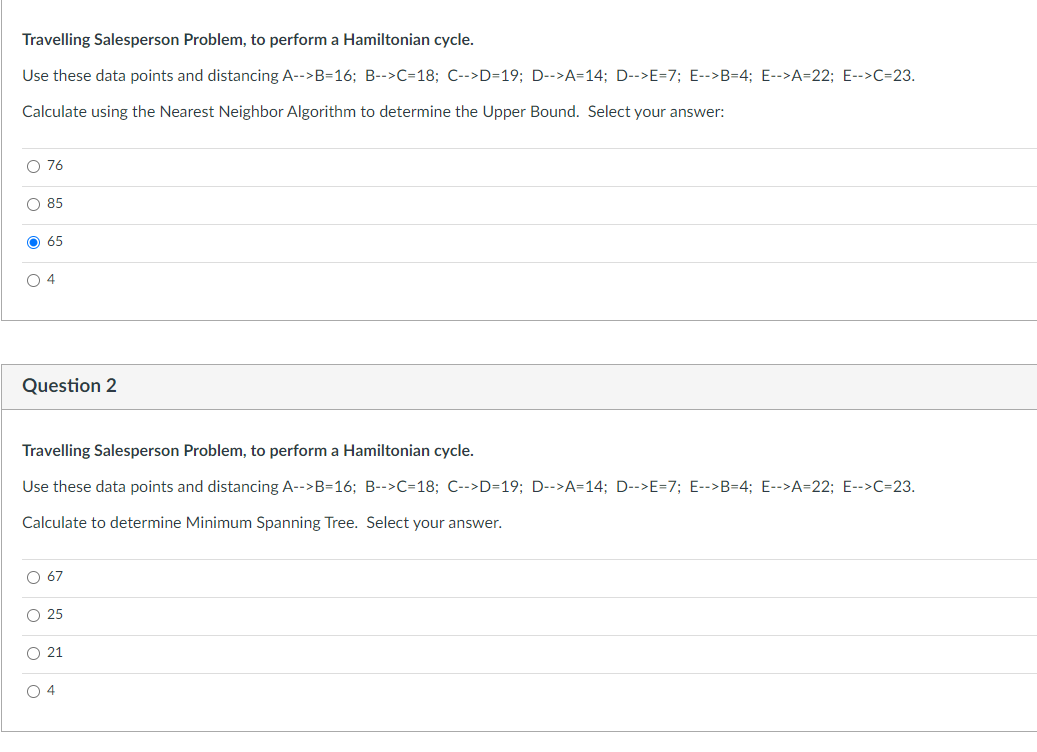 Solved Travelling Salesperson Problem, to perform a | Chegg.com