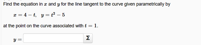 Find the equation in x ﻿and y ﻿for the line tangent | Chegg.com