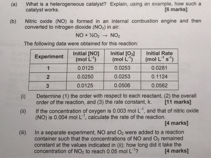 Solved (a) What is a heterogeneous catalyst? Explain, using | Chegg.com