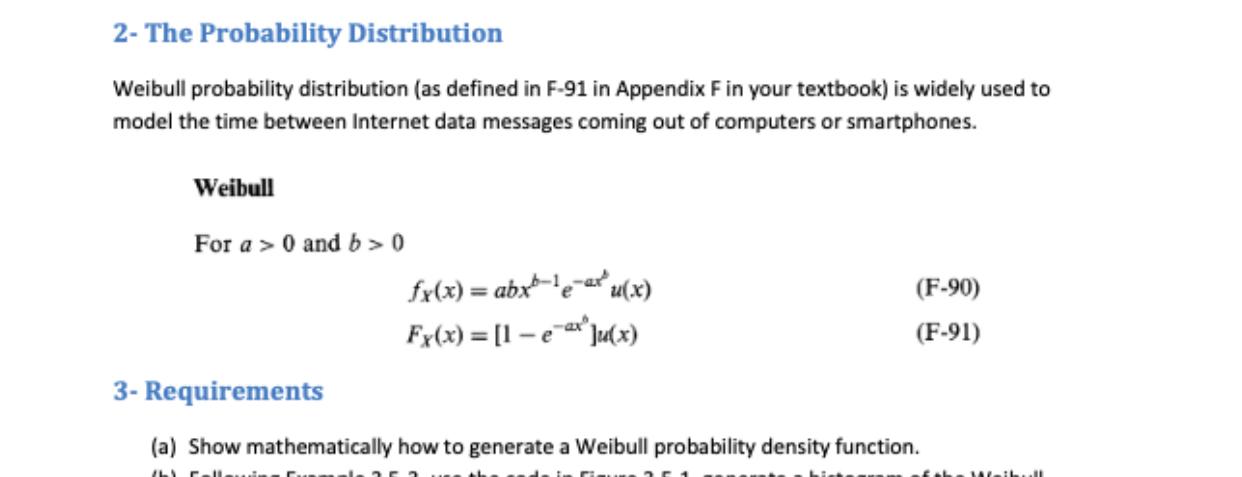 Solved 2- The Probability Distribution Weibull probability | Chegg.com