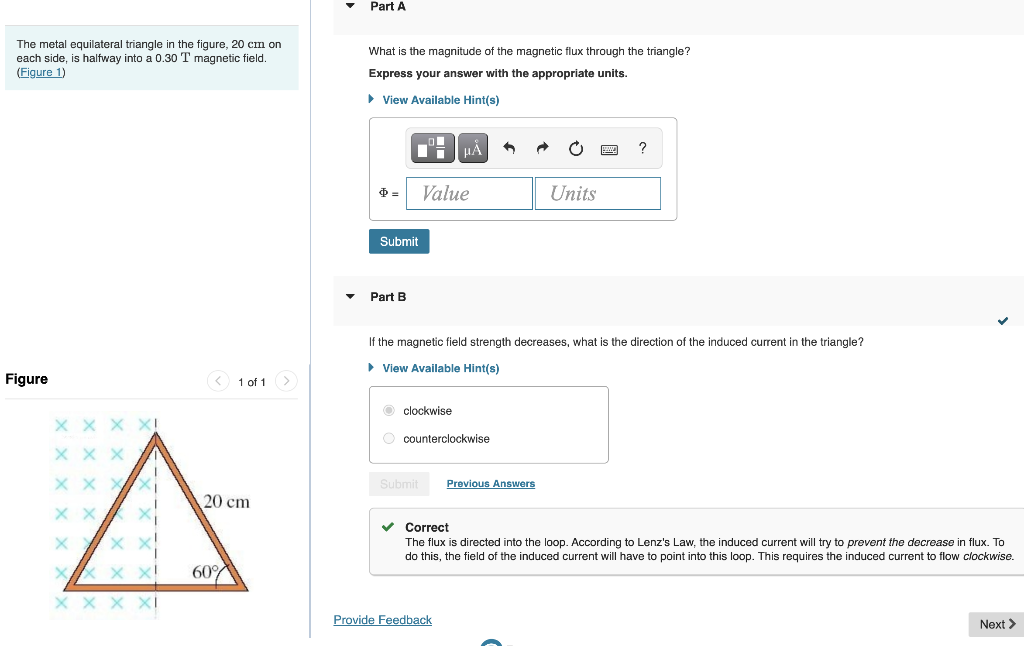 Solved The metal equilateral triangle in the figure, 20 cm | Chegg.com