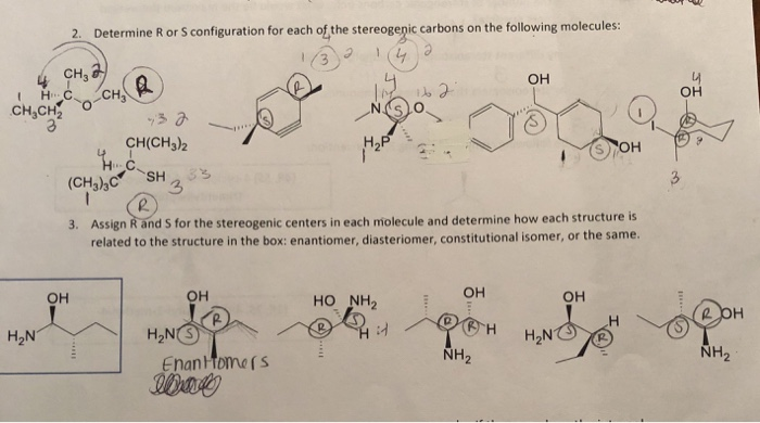 Solved 2. Determine R or S configuration for each of the | Chegg.com