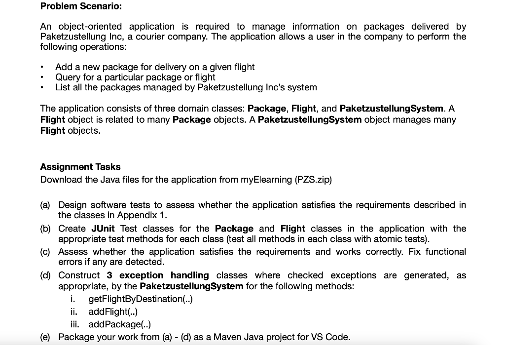 Solved Problem Scenario An Object Oriented Application Is