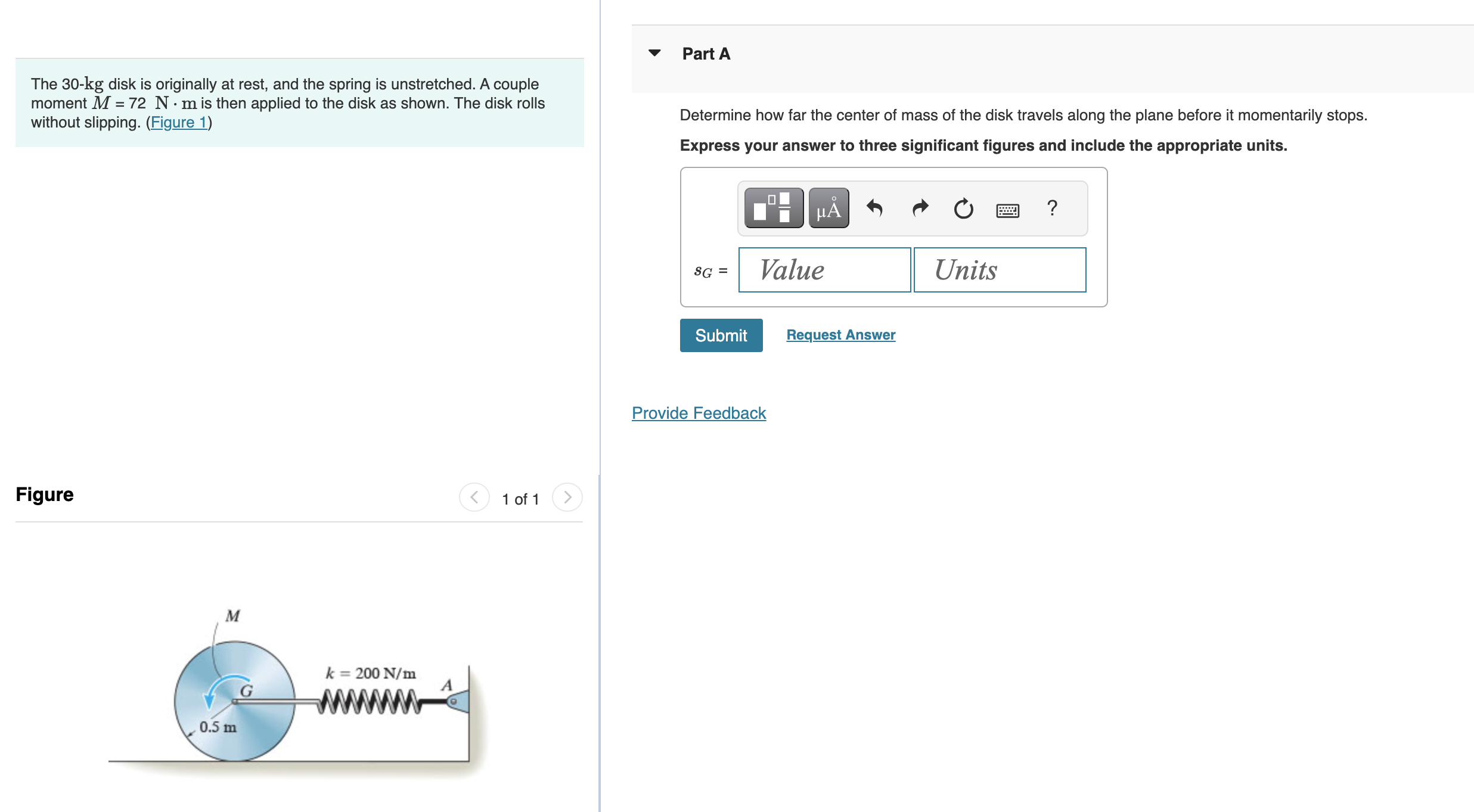 The 30−kg disk is originally at rest, and the spring | Chegg.com
