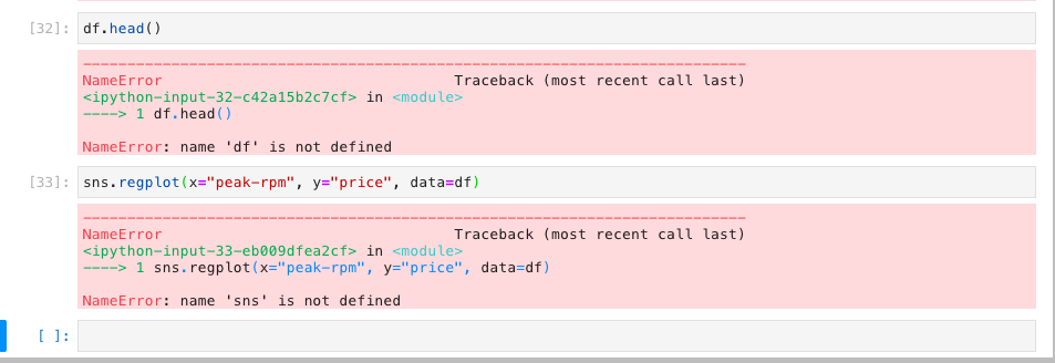 Solved [20]: dataframe.describe(object) NameError Traceback | Chegg.com