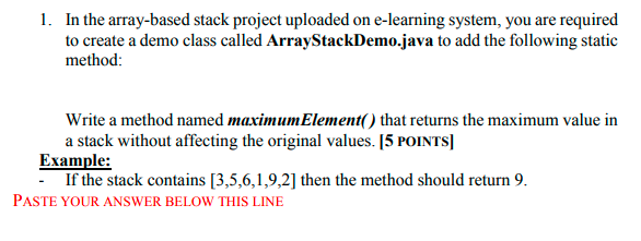 Solved 1. In the array-based stack project uploaded on | Chegg.com