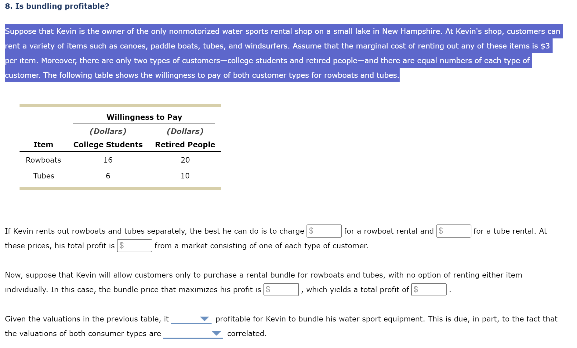 Solved Is bundling profitable? | Chegg.com