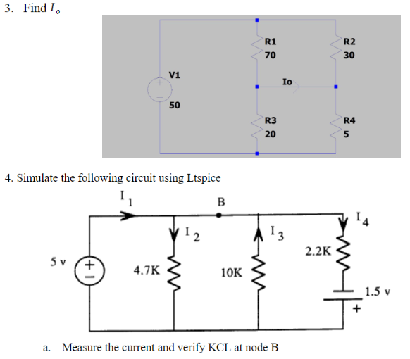 Solved 3. Find Io 4. Simulate the following circuit using | Chegg.com