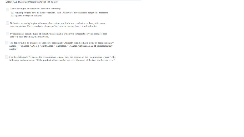 Solved Select ALL true statements from the list below The | Chegg.com