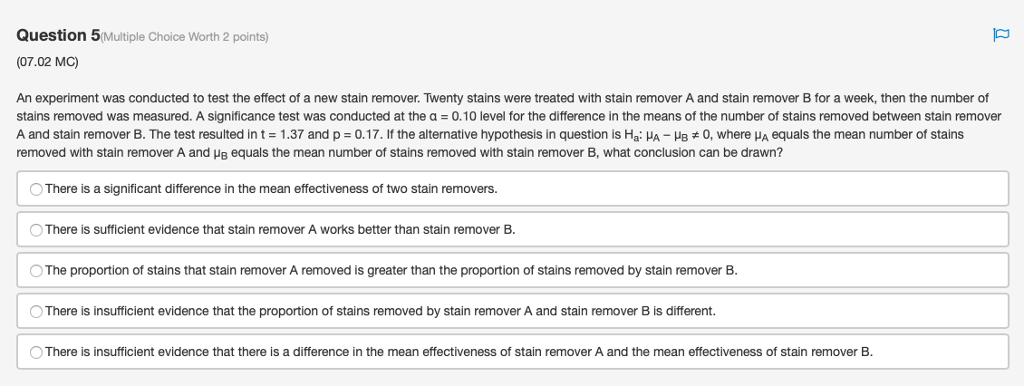 Solved Question 5(Multiple Choice Worth 2 points) (07.02 MC) | Chegg.com