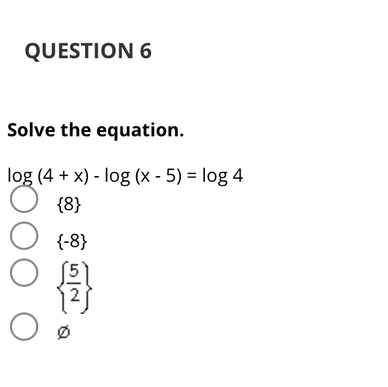 Solved Solve the equation. \\[ \\begin{array}{l} \\log | Chegg.com