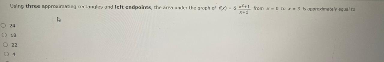 Solved Using three approximating rectangles and left | Chegg.com