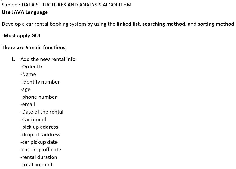 Solved Subject: DATA STRUCTURES AND ANALYSIS ALGORITHM Use | Chegg.com