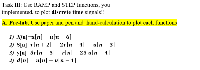 Solved Task III: Use RAMP and STEP functions, you | Chegg.com