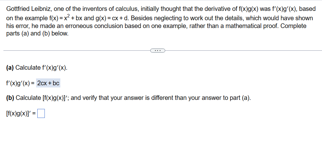 Solved Gottfried Leibniz, one of the inventors of calculus, | Chegg.com
