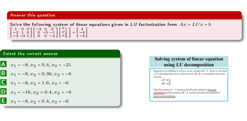 Solved Answer this question Solve the following system of | Chegg.com