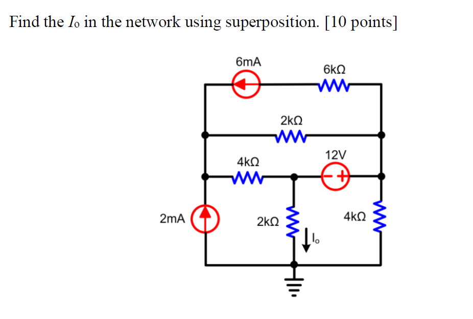 Solved Find the Io in the network using superposition. [10 | Chegg.com