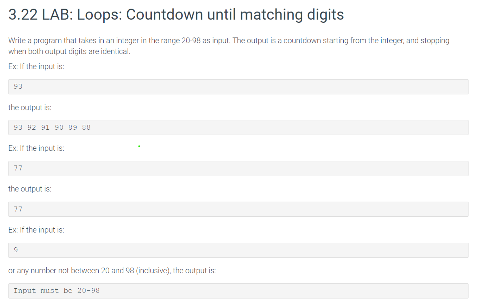 Solved The code I have outputs everything except the | Chegg.com