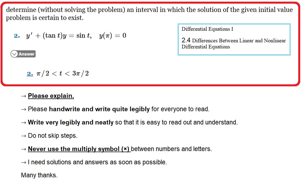 Solved determine (without solving the problem) an interval | Chegg.com