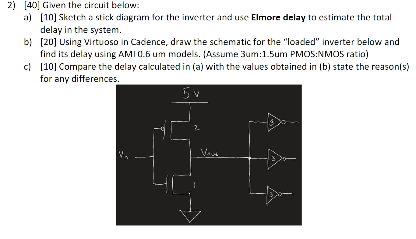 Solved [40] ﻿Given the circuit below:a) [10] ﻿Sketch a stick | Chegg.com