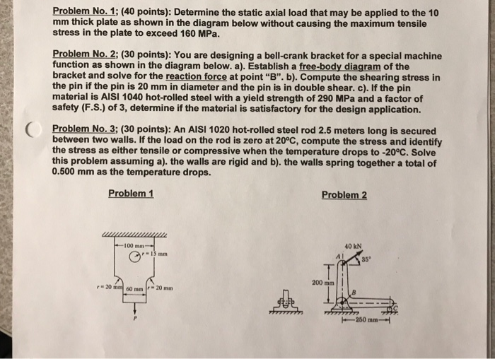 Solved Problem No. 1; (40 points): Determine the static | Chegg.com