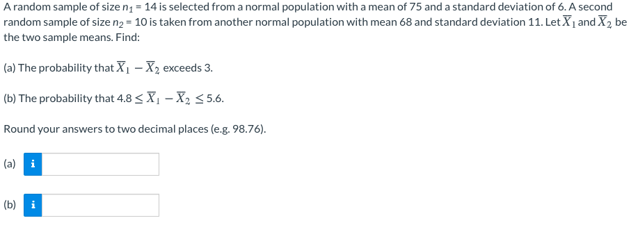 Solved A random sample of size n1 = 14 is selected from a | Chegg.com