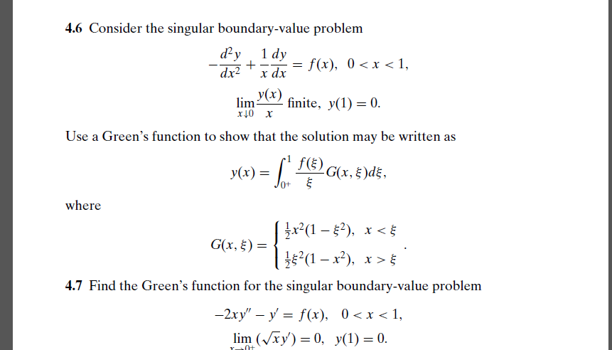 Solved 4.6 Consider the singular boundary-value problem | Chegg.com