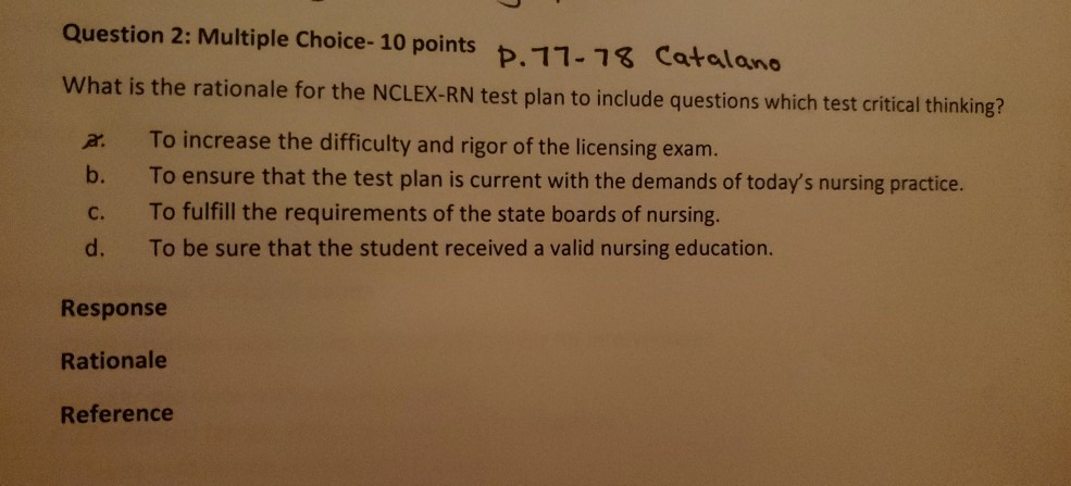 Solved Question 2: Multiple Choice- 10 points p. 77-78 | Chegg.com
