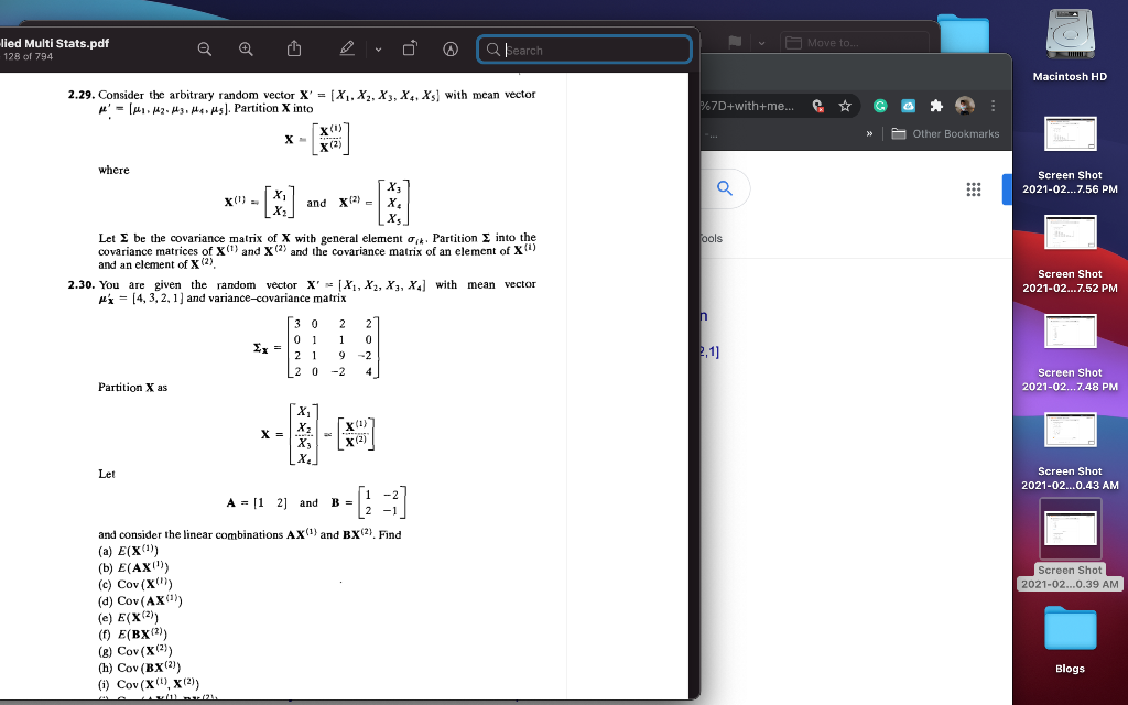 you are given the random vector x'{x1,x2,x3,x4} with | Chegg.com