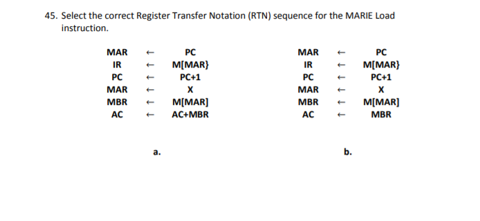 Solved 45. Select the correct Register Transfer Notation | Chegg.com