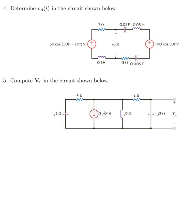 Solved Determine vA(t) in the circuit shown below 2Ω 0.01F | Chegg.com