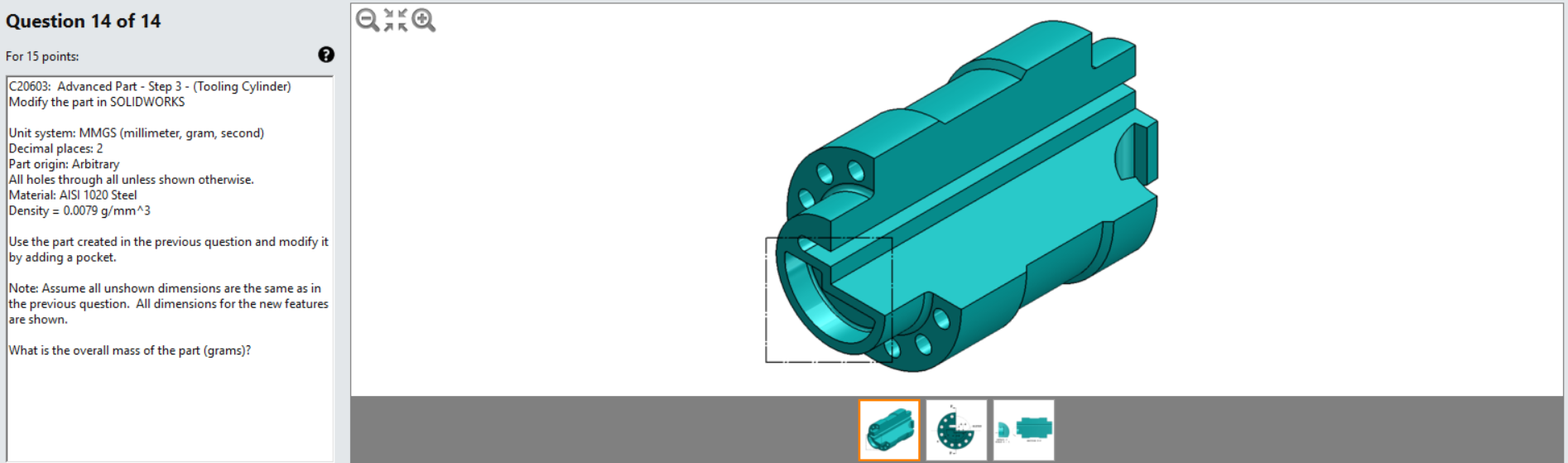 C20601: Advanced Part - Step 1 - (Tooling Cylinder) | Chegg.com