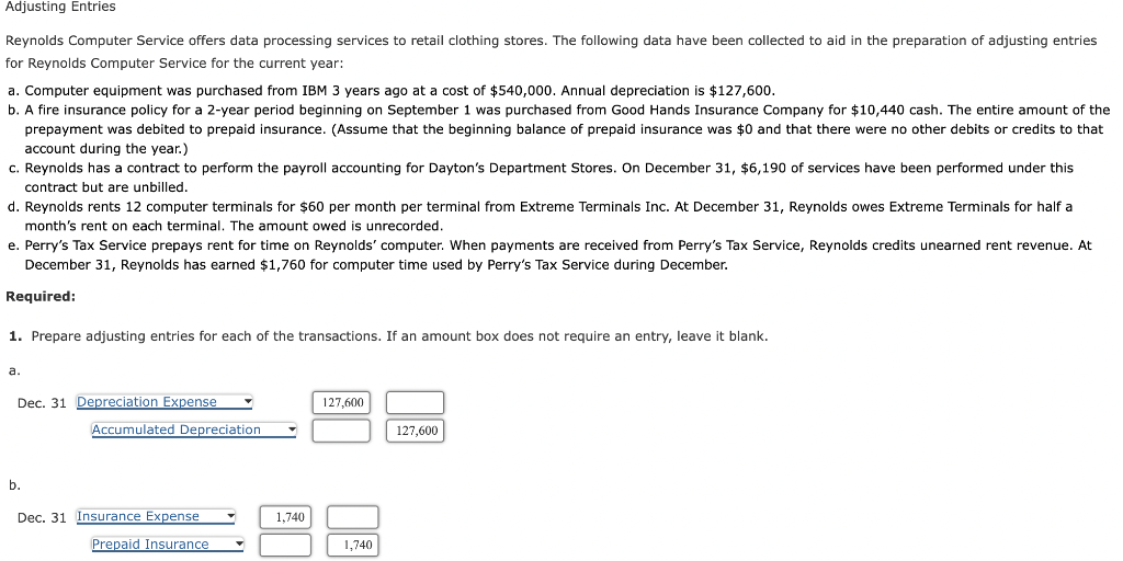 Solved for Reynolds Computer Service for the current year: | Chegg.com