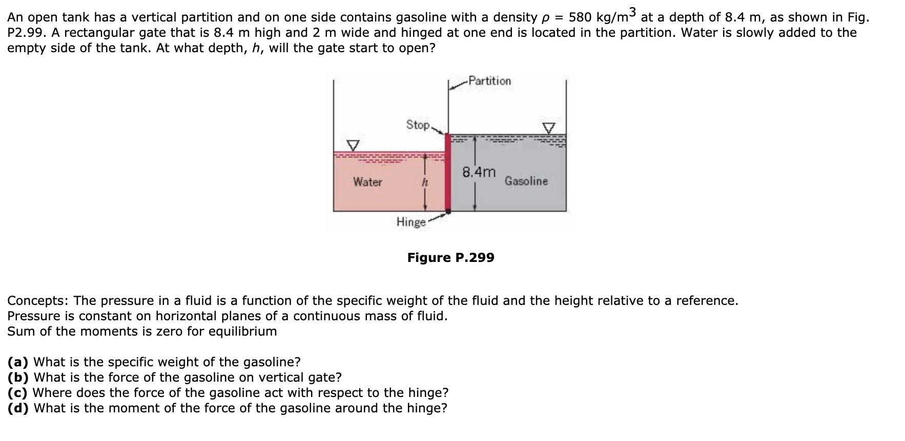 Solved An open tank has a vertical partition and on one side | Chegg.com
