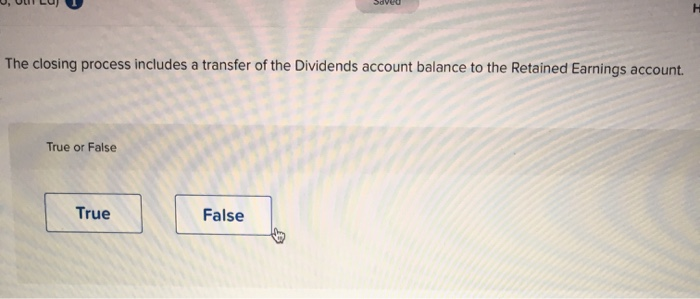 Solved The closing process includes a transfer of the | Chegg.com