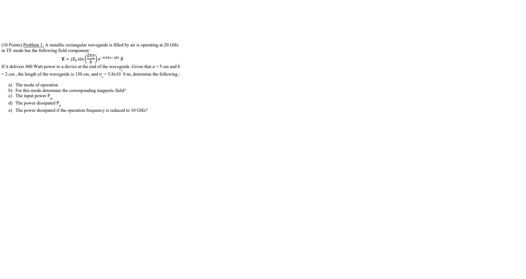Solved 10 Points Problem 1 A Metallic Rectangular