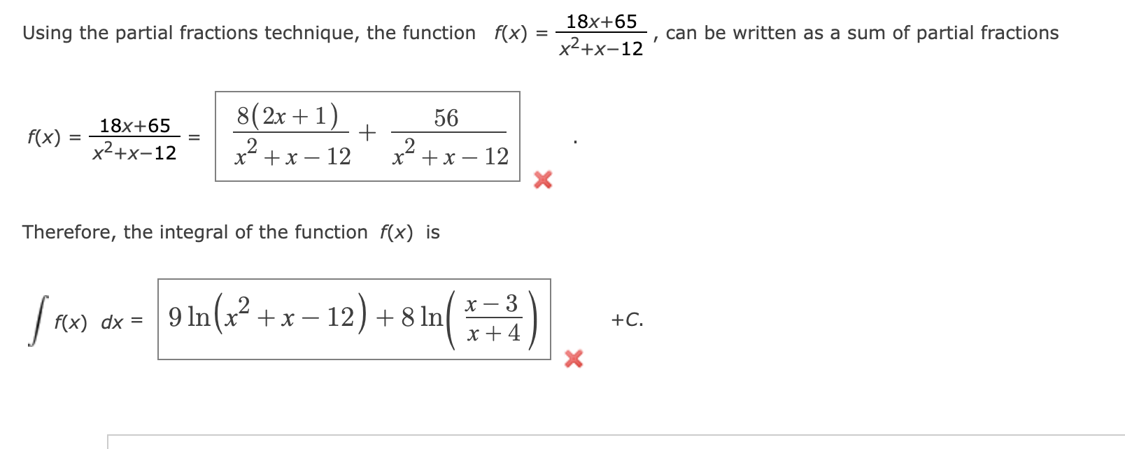 Solved Using the partial fractions technique, the function | Chegg.com