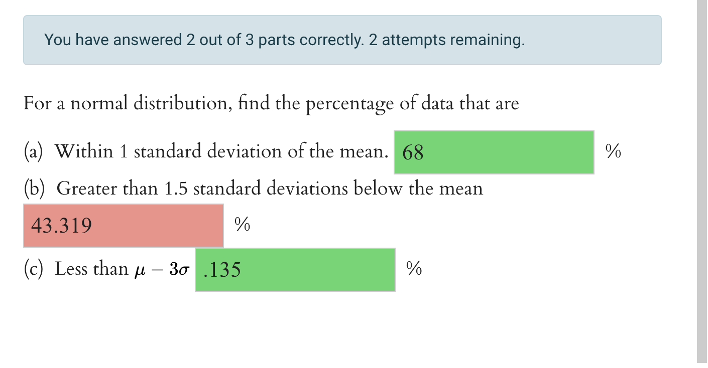 Solved You have answered 2 out of 3 parts correctly. 2 | Chegg.com