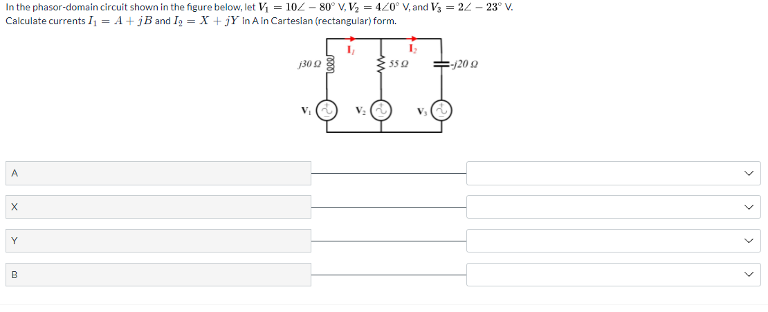 Solved In the phasor-domain circuit shown in the figure | Chegg.com